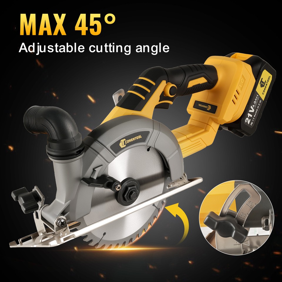 165mm Cordless Circular Saw Brushless Electric Wood Cutter Tool Battery ...