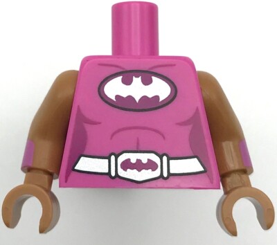Lego New Dark Pink Minifig Torso Batman Female Logo Magenta Oval and ...