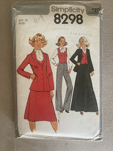 Simplicity 8298 Pattern Skirt Pants Jacket Vest Miss Size 12 Precut ...