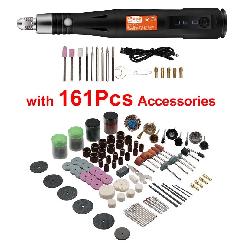 161/105Pcs Rotary Tools Accessories DIY USB Mini Electric Grinder ...