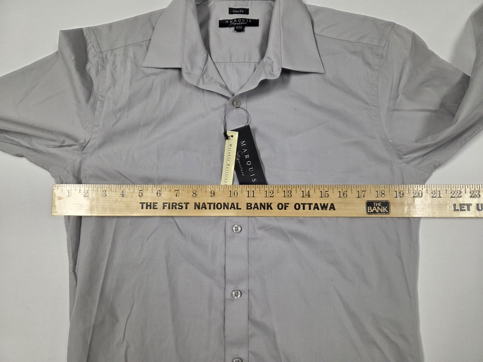 MARQUIS SIGNATURE MENS (NEW) LS BUTTON UP SHIRT SZ M SLIM FIT 15-15.5 ...