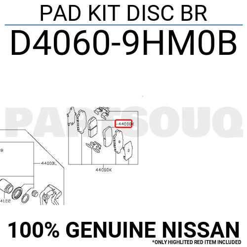 D40609HM0B Genuine Nissan PAD KIT DISC BR D4060-9HM0B | eBay