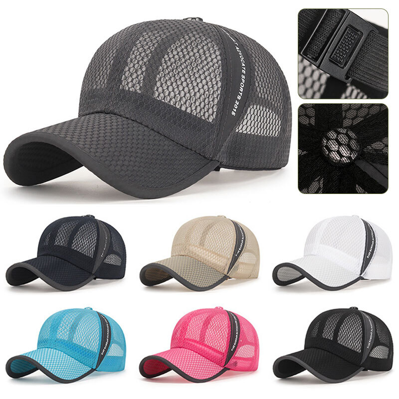 Men Snapback Mesh Baseball Cap Sun Protection Golf Adjustable ...