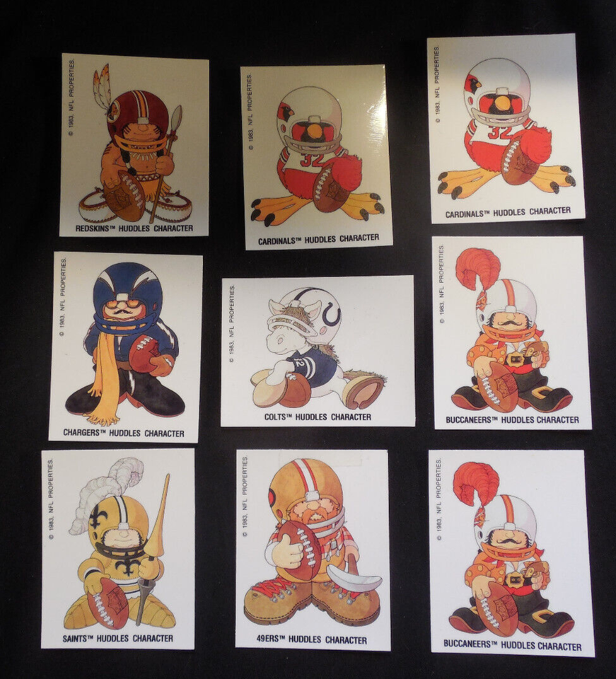 1988 RARE PROOF Panini Sticker NFL team Huddles U PICK Cowboys 49ers ...