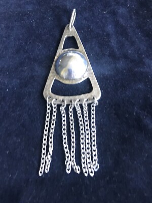 Athalie Signed Sterling Large Pendant Dangling Chains. Modernist. Sale ...