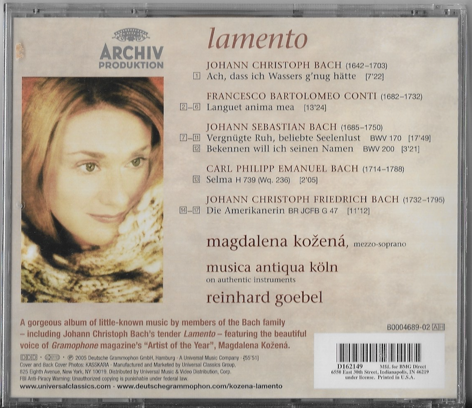 Magdalena Kozena : Lamento CD (2005) NEW 28947419426| eBay