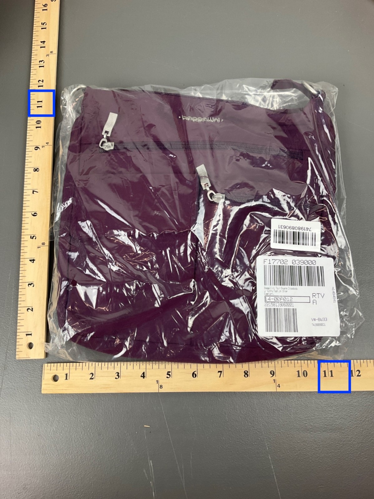 Baggallini Town Square Crossbody Bag - Eggplant, Versatile Dual Straps ...