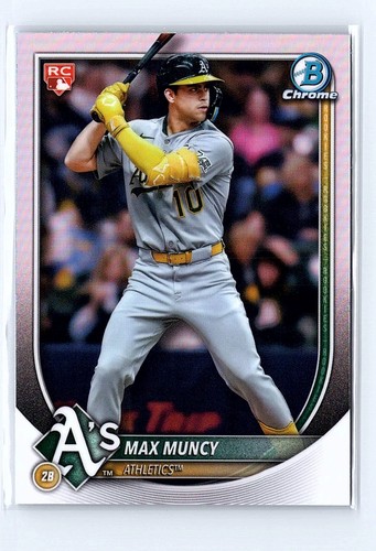 MAX MUNCY 2025 BOWMAN CHROME ROOKIE RED LOGO #90 ATHLETICS | eBay