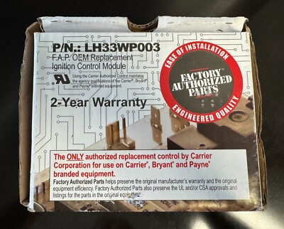 Brand New, Genuine Carrier LH33WP003 Furnace Control Board, bag w ...