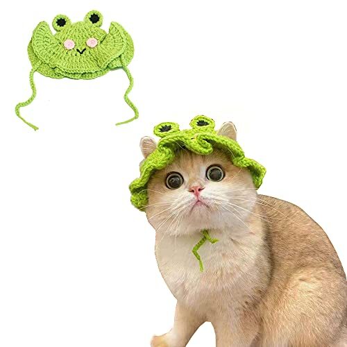 Halloween Costume for Cats Frog Shape Pet Cap Kitten Halloween Costumes ...