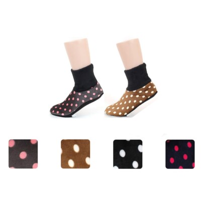 Women's Winter Crew Socks Slipper Socks Beoseon Korean 3 pairs Dot ...