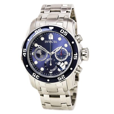 Invicta 0070 Men's Pro Diver Blue Dial Chrono Steel Dive Watch ...