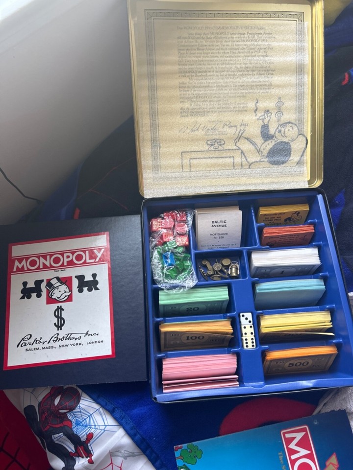 Monopoly 1935 Commemorative Tin Edition 1985 50th Anniversary Complete ...