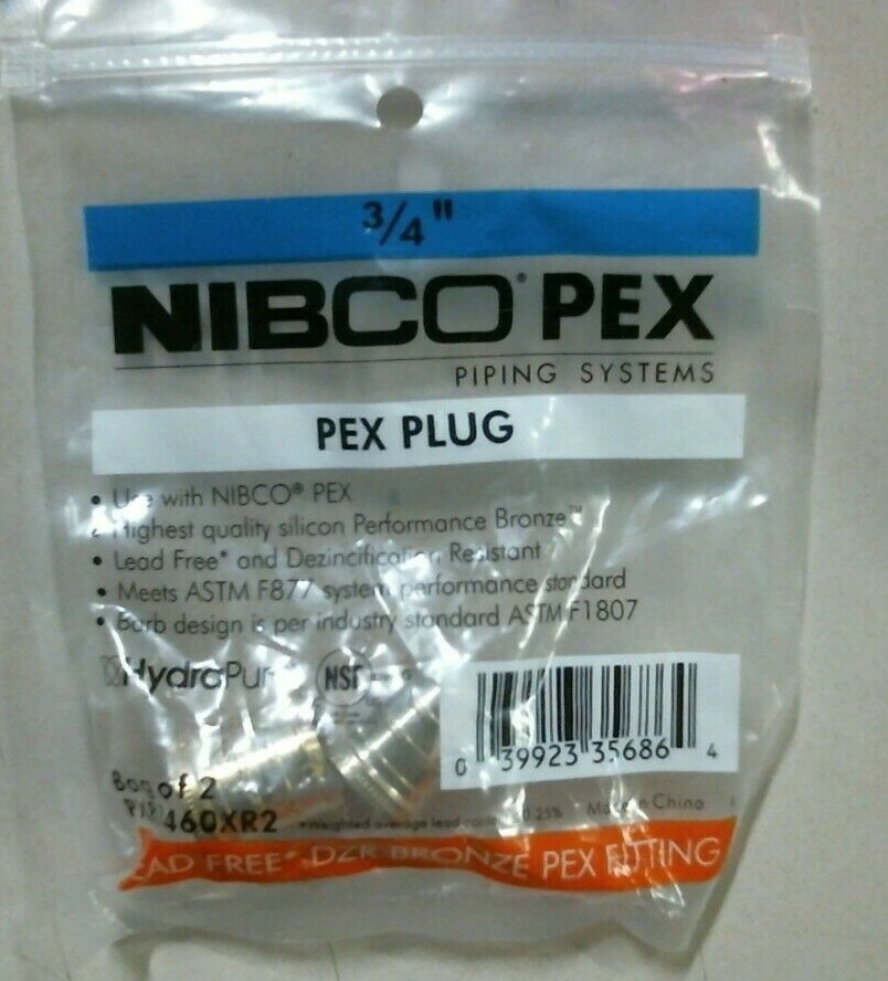 NIBCO PX81460XR2 PEX Forged Brass Plug 3/4" for sale online | eBay