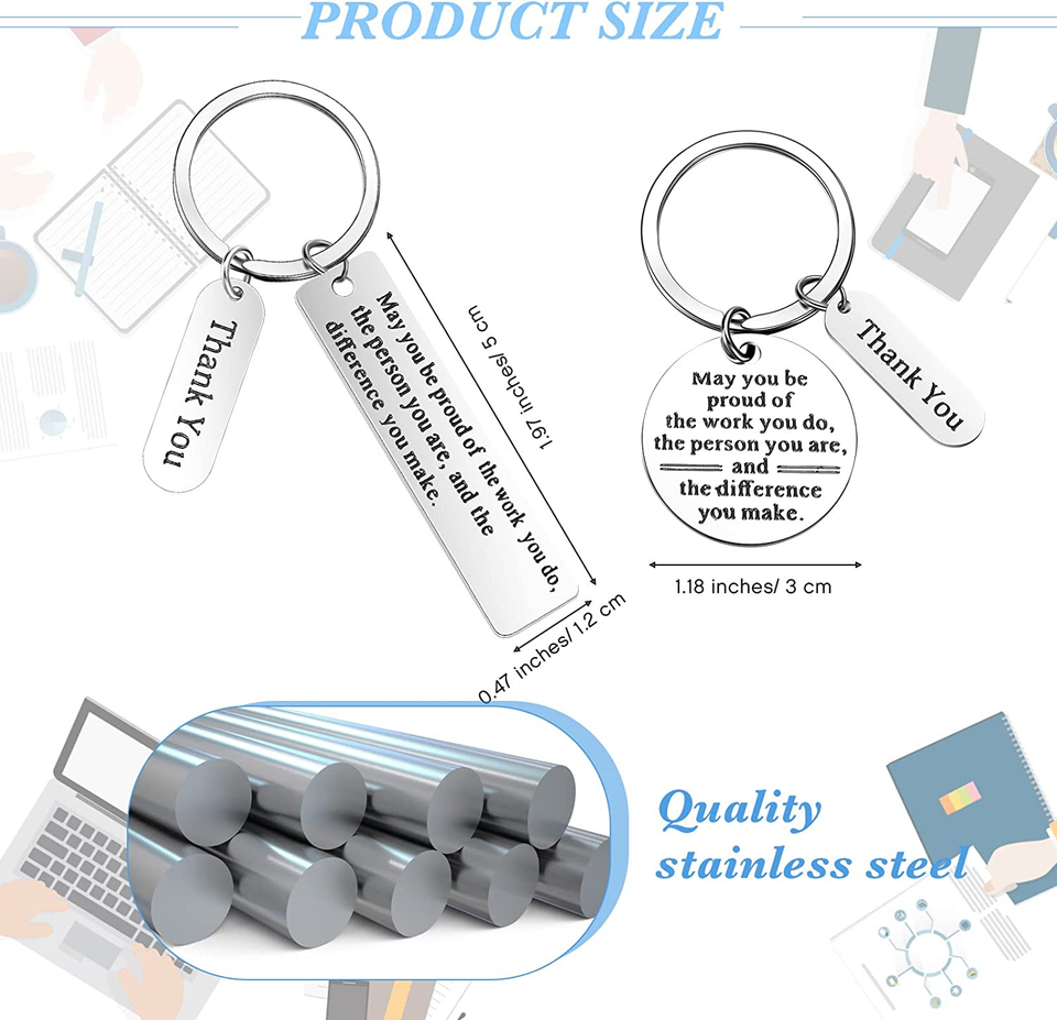 32 Pcs Thank You Gifts Keychain Bulk Employee Appreciation Keychain ...