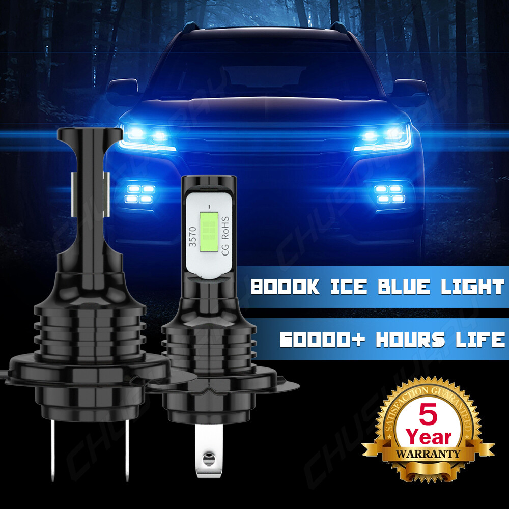 2x Super Bright H7 LED Headlight Kit High Low Beam Fog Bulbs 30000LM ...