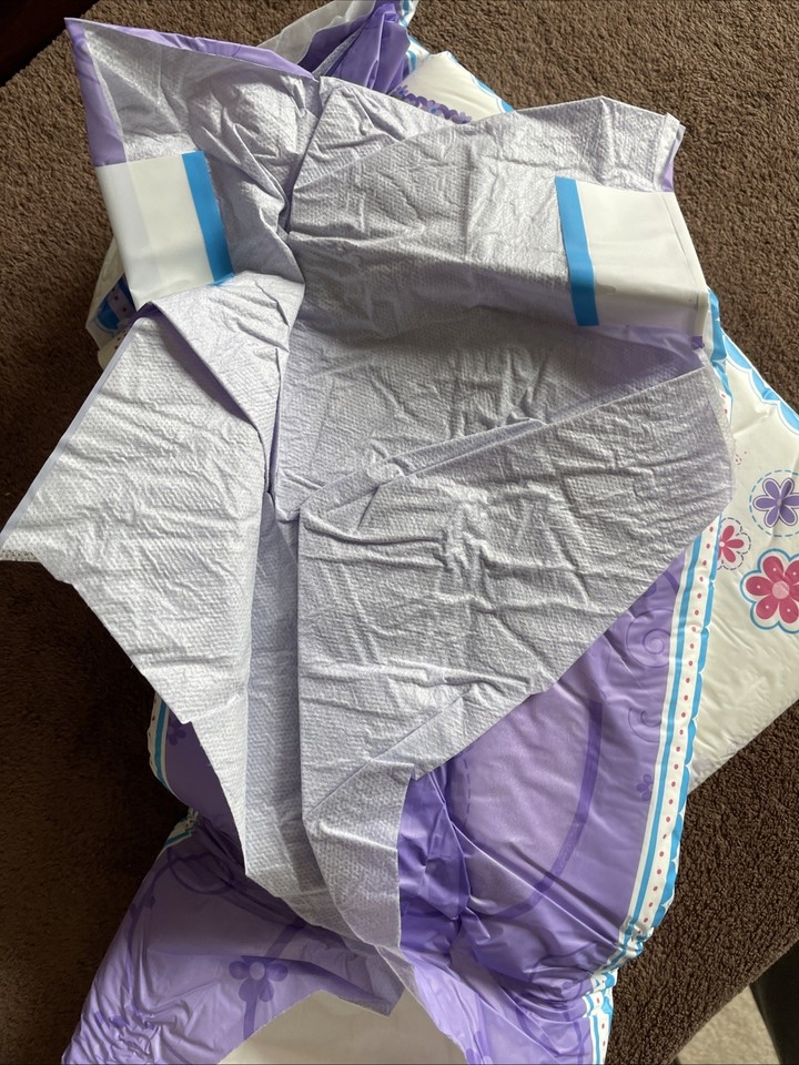 Two Lavender scented plastic backed adult abu diapers Large ...