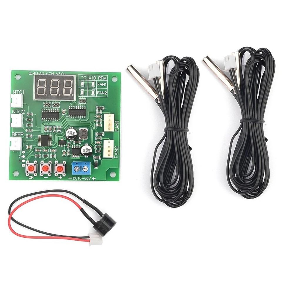 2 Channel 4 Wire DC 12V 24V 48V PWM Motor Fan Speed Controller ...