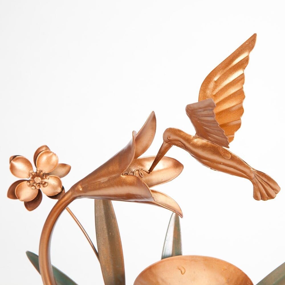 Beautiful Tabletop Serenity Water Fountain Copper Colored Hummingbird ...