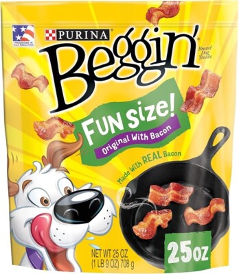 Purina Beggin' With Real Meat Dog Treats, Fun Size Original With Bacon ...