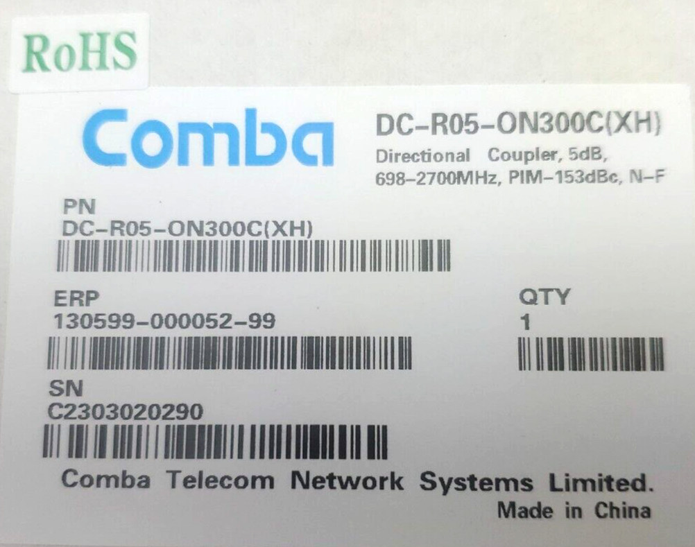 Comba DC-R05-ON300C(XH) 5dB Wideband Directional Coupler 698-2700MHz N ...