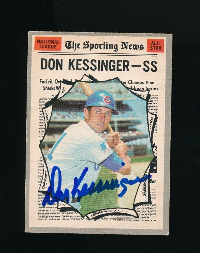 1970 O-Pee-Chee Don Kessinger #456 signed auto autograph crisp blue ...