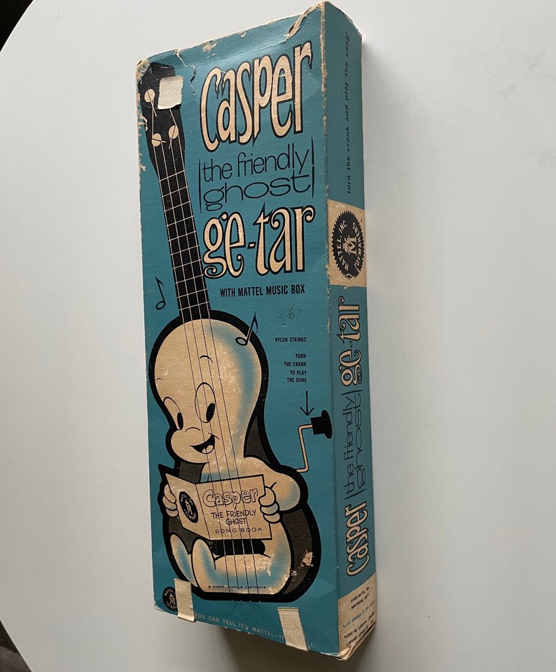 Vtg 1959 CASPER The Friendly GHOST Toy Guitar GE-TAR Mattel UKULELE Box ...