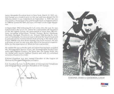 JAMES GOODSON 8x10 PHOTO PSA DNA Z19473 (D) WWII ACE 4TH FG 32V | eBay