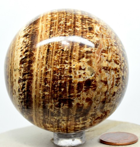 2.4" 305g Banded Aragonite Carved Sphere Natural Gemstone Crystal ...