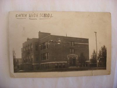 Real Photo Postcard RPPC High School Ewen Michigan MI #2866 | eBay