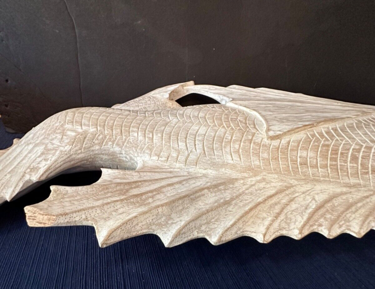 Hand Carved Wooden Sea Bass Fish w/ Juvenile Garuda Bali Indonesia ...
