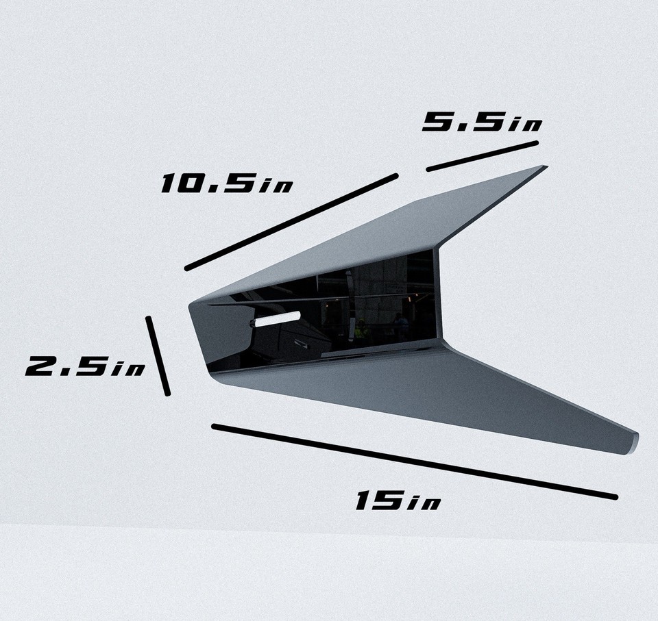 Universal Curved Acrylic Spoiler Endplates – Ultra-Light 1/8” Black Car ...