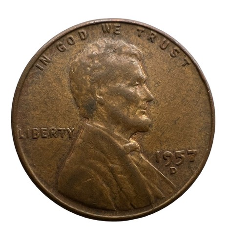 1957 D wheat penny with error | eBay