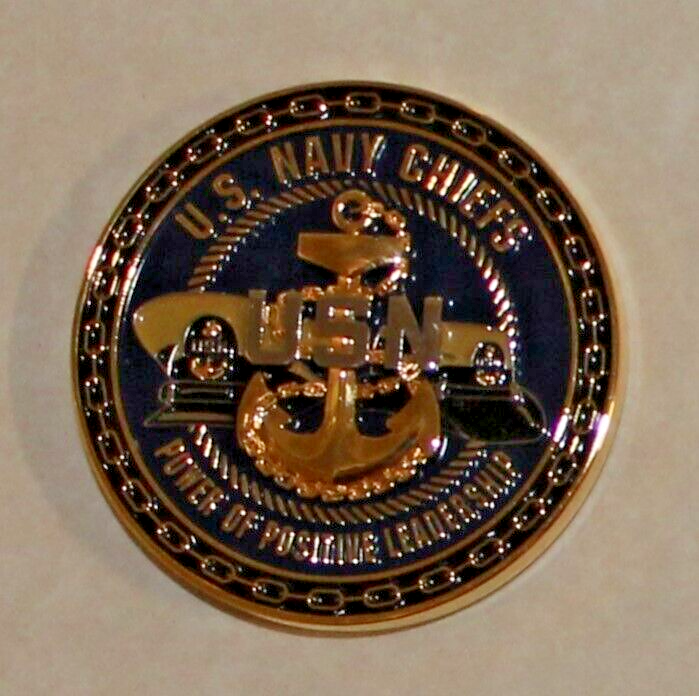 US Navy Chiefs Power of Positive Leadership Compass Navy Challenge Coin ...