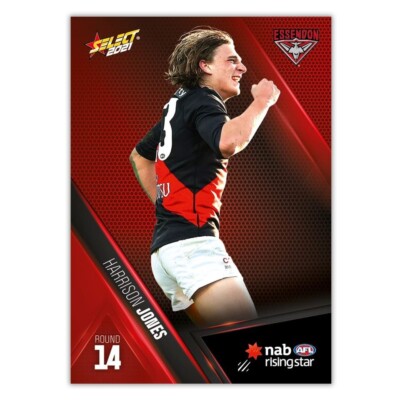 2021 AFL SELECT RISING STAR ROUND 14 ESSENDON HARRISON JONES CARD SRS14 ...
