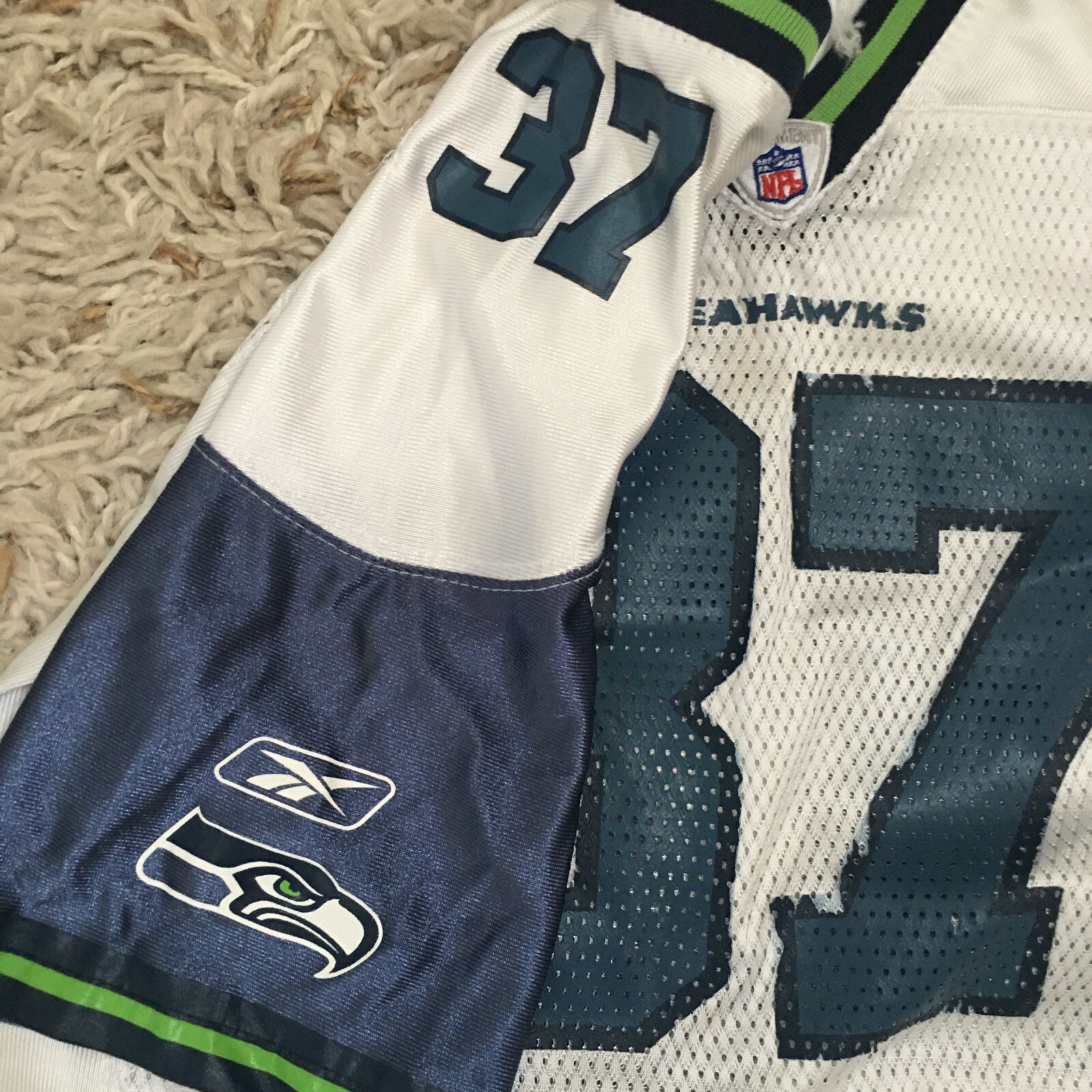 Seattle Seahawks Official Authentic Away Jersey (Youth M 10-12yr, 37 ...