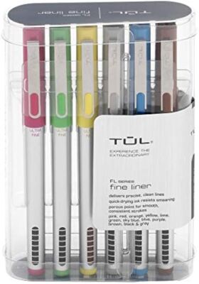 Tul Fine Liner Porous-Point Pens, Ultra-Fine, 0.4 Mm, Silver Barrel ...