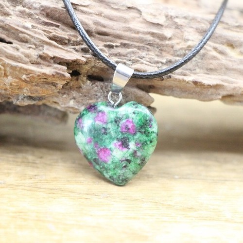 Green Ruby in Zoisite Heart Pendant Necklace Ladies Reiki Healing ...