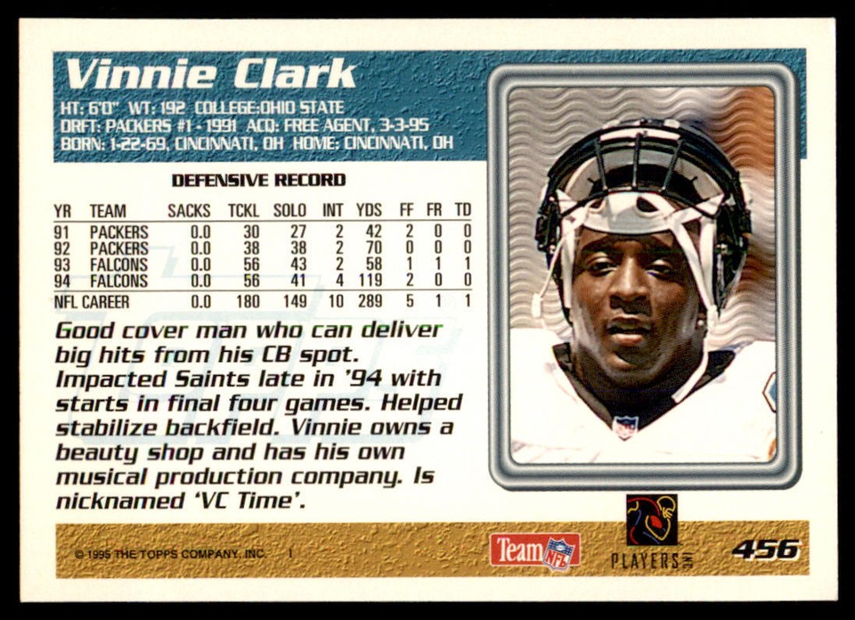 1995 Topps #456 Vinnie Clark | eBay