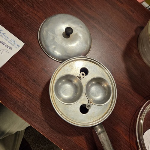 Vintage Wear-Ever #1702 Aluminum 2 Egg Poacher Pot 5 Piece set Poached ...