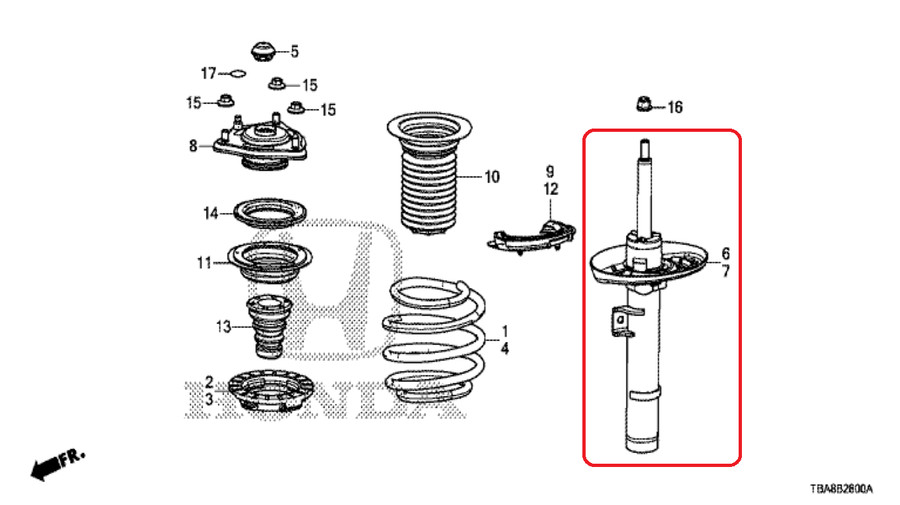 SET Genuine OEM Front Shock Absorber Fits 16-21 Honda Civic 51611/51621 ...