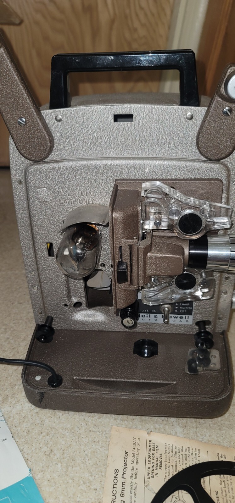 Vintage BELL & HOWELL 245PAY AUTOMATIC THREADING 8MM MOVIE PROJECTOR ...