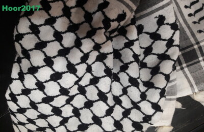 Kufiya White & Black Original Arab Scarf Palestinian Shemagh Scarf ...