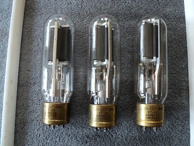 AMPEREX 845 TUBES JAN-CEP-845 VT43 TESTED EXCELLENT, 3 BEAUTIFUL 1944 ...