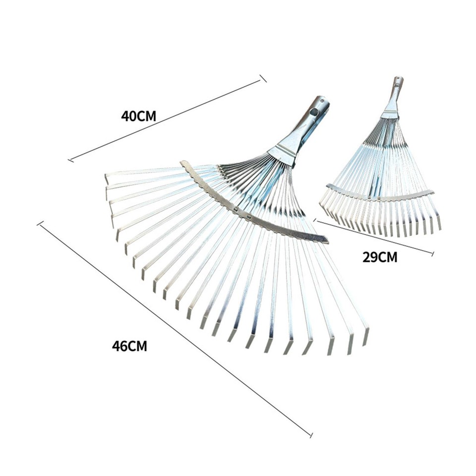 Garden Leaf Rake 29-46cm Expandable Lightweight Multipurpose Folding ...