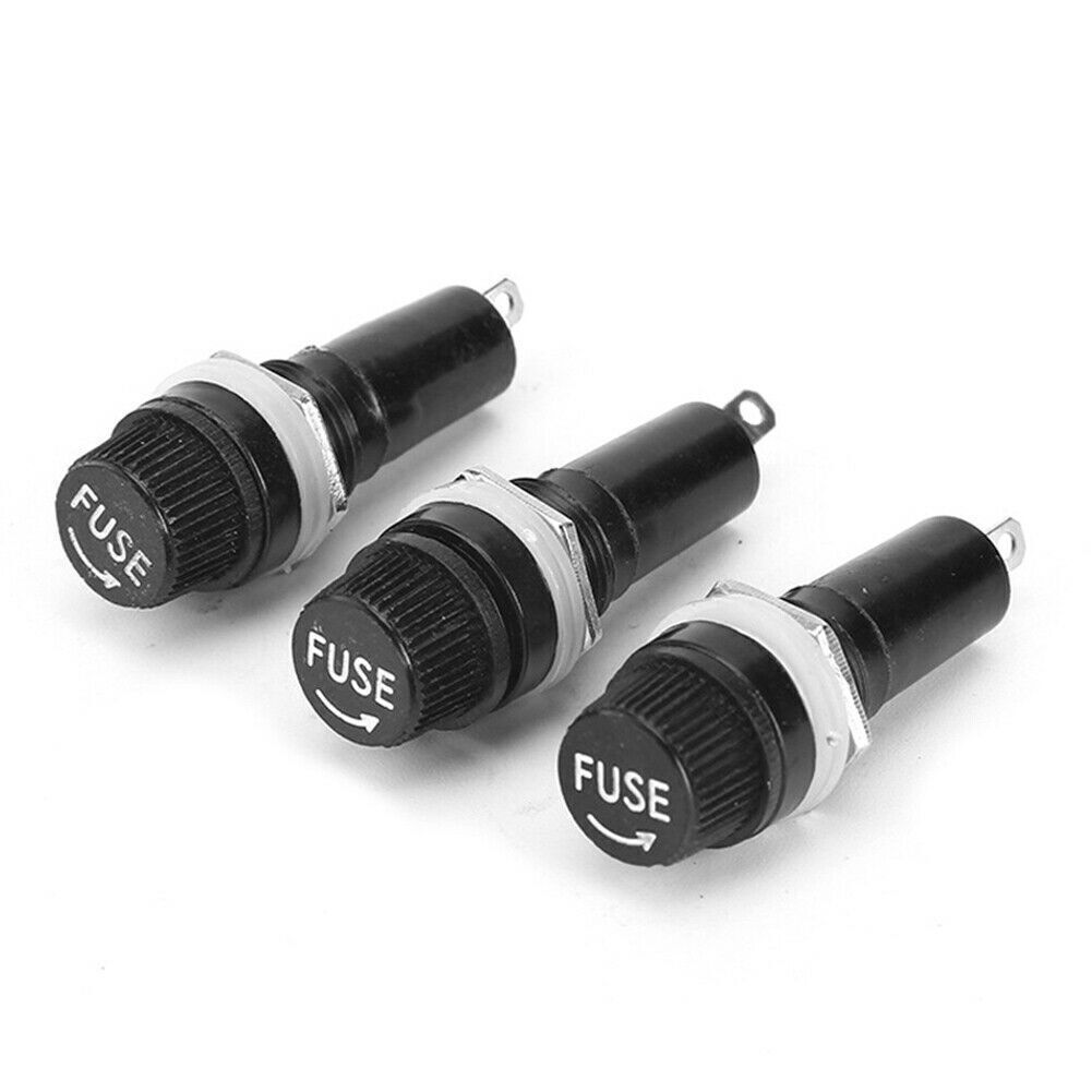 5/10/20Pcs Panel Mount Screw Cap Fuse Holder Case For Glass Tube Fuses ...