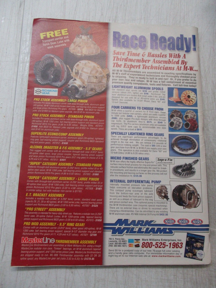 NATIONAL DRAGSTER MAGAZINE MAY 2, 2003 PETER BIONDO O'REILLY SPRING ...