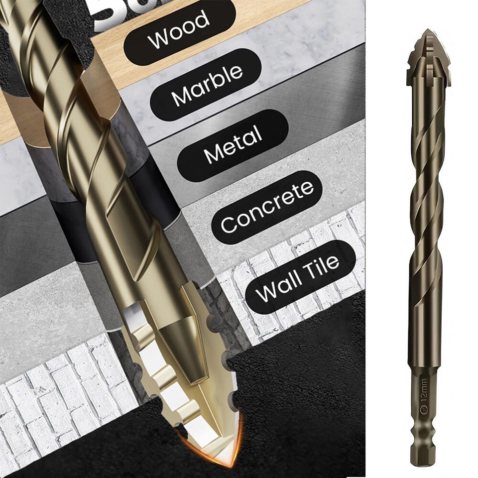 12PCS 4-Blade Saw Tooth Eccentric Drill Bit Four-Edge Serrated Drill ...