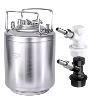 TMCRAFT 2.6 Gallon Mini Ball Lock Keg, Stainless Steel Double Ball Lock ...