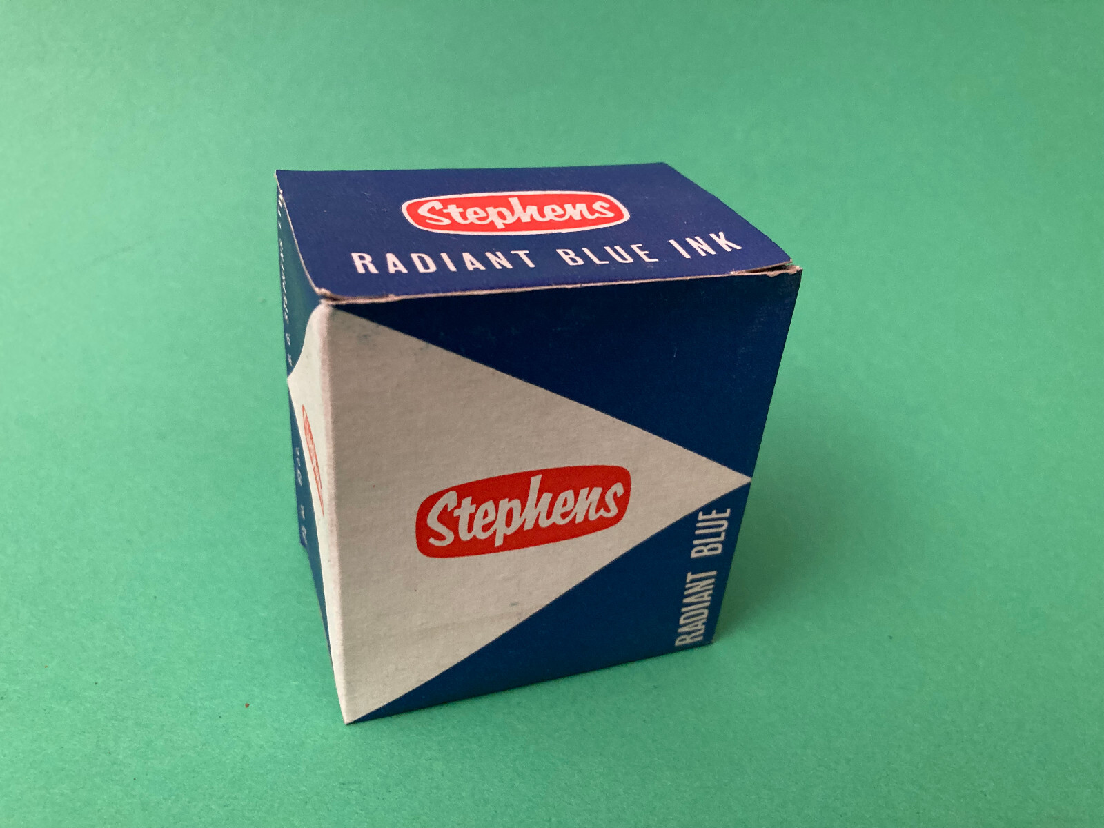 VINTAGE RARE STEPHENS RADIANT BLUE INK FOUNTAIN PEN INK BOTTLE NEW WITH ...